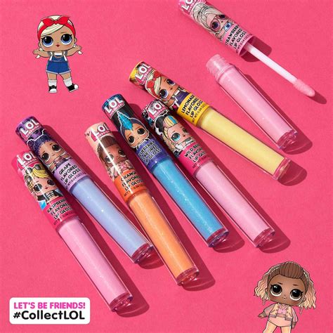 Lol Surprise 7pc Lip Gloss Set Assorted Fruit Flavored Non Toxic
