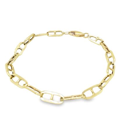 Classic 14k Yellow Gold Mariner Anchor Link Bracelet For Sale At 1stdibs