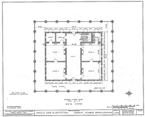 Floor Plans And Drawings Uncle Sam Plantation Convent St James Parish Louisiana