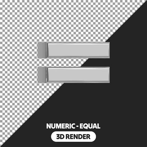 Premium Psd 3d Isolated Silver Style Render Equal Sign Numeric Signs