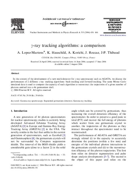 Pdf Γγ Ray Tracking Algorithms A Comparison