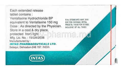 Buy Ventab Xl Venlafaxine 10s Best Price Tablet Online