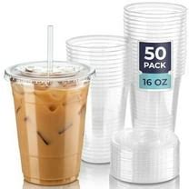 20 Oz Clear Plastic Cups With Lids Disposable Togo Drinking Cup With Strawless Sip Lid For