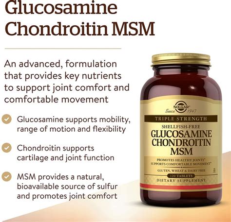 Solgar Triple Strength Glucosamine Chondroitin Msm Shellfish Free 12
