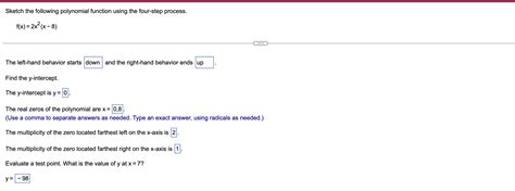 Solved Sketch The Following Polynomial Function Using The Chegg