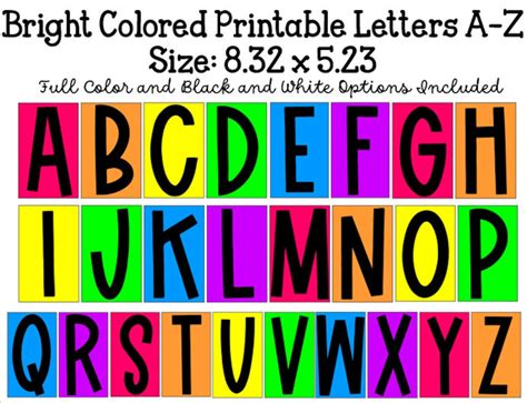 Colorful Alphabet Letters Printable Printable Alphabet Letters