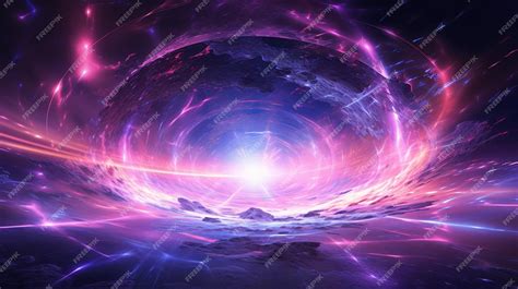 Premium Photo Orbital Particle Collider With Energy Arcs On A Plasma