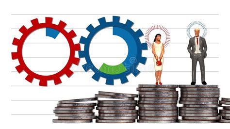 Two Cogwheels And Two Donut Graph Business Concept With Miniature
