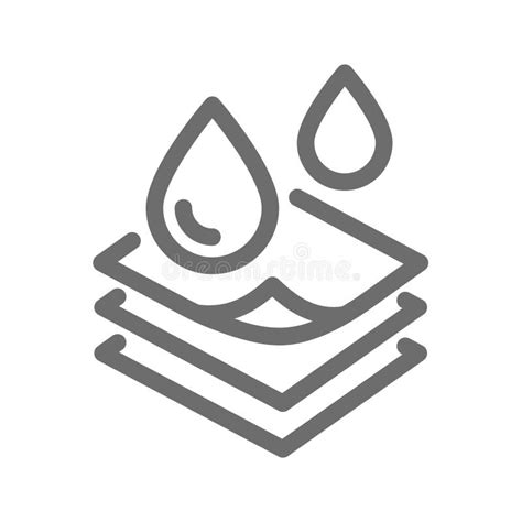 Absorbent Absorption Layer Material Line Icon Stock Vector