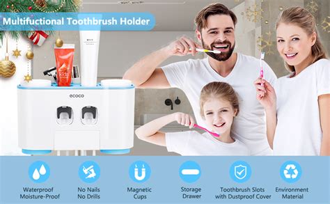 Toothbrush Holder With Toothpaste Dispenser Wall Mounted
