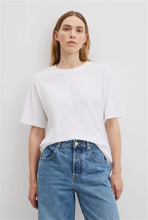 White Australian Cotton Short Sleeve Relaxed T Shirt T Shirts And Tops