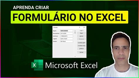 🔴 como criar formulÁrio de cadastro no excel [sem vba] youtube