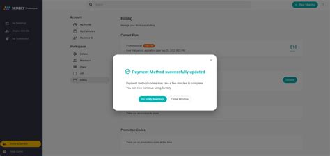 Add New Payment Method Sembly AI