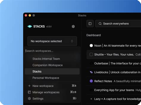 Workspaces Stacks Docs