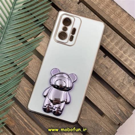 خرید و قیمت قاب گوشی Mi 11t Mi 11t Pro شیائومی طرح ژله ای خرسی تدی استندشو مای کیس گلد لاین