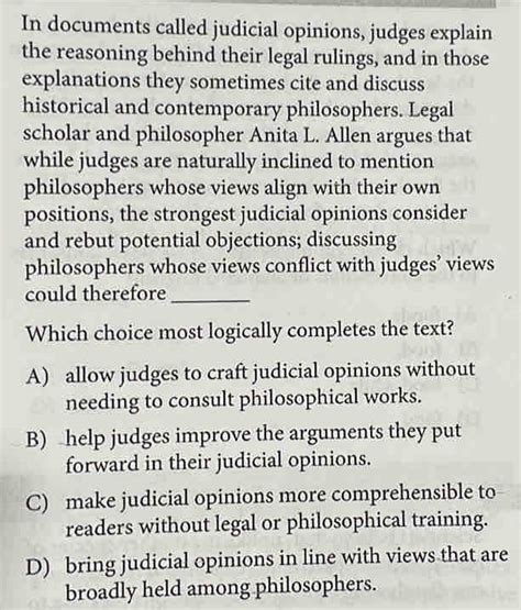 Solved In Documents Called Judicial Opinions Judges Explain The