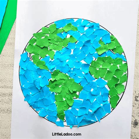 Torn Paper Earth Craft Free Earth Template