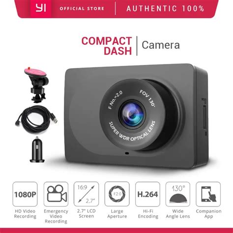 Yi Compact Dash Cam 1080p Full Hd Car Dashboard Camera With 2 7 Inch Lcd Screen 130 Wdr Lens G