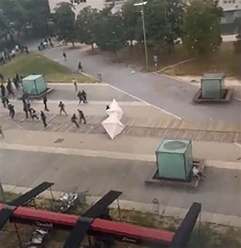 Frenchest Thing Youll See As Unbothered Man Eats Sandwich While Riots Rage Around Him World