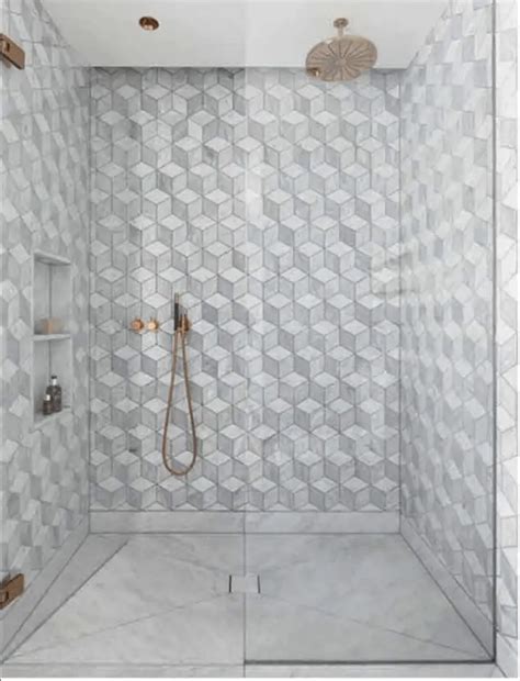 Carrara T Grooved Marble 3d Cube Marble Mosaic Tiles