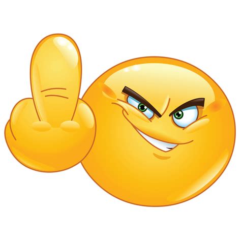 Mad Face Emoji With Middle Finger