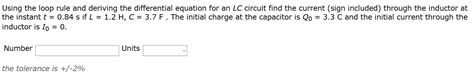 Solved Using The Loop Rule And Deriving The Differential