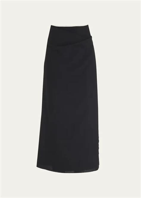 Buy The Row Bines Wrap Front Maxi Skirt Black At 50 Off Editorialist
