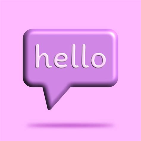 Premium Photo 3d Hello Greeting Chat Bubble Icon