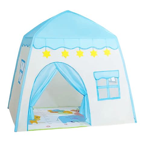 Casa De Campaña Para Niños Tienda Castillo Ventanas Azul
