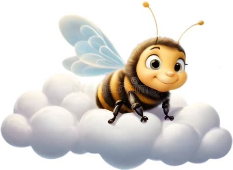 Adorable Cartoon Bee Buzzes With Cheerful Smile Stock Image Illustration Of Body Companion