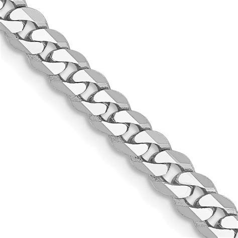 Aberdeen 14k Gold Flat Beveled Curb Chain Gage Diamonds