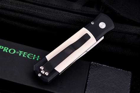 Protech Custom Godson Tuxedo Ivory Micarta Inlay Automatic Folding