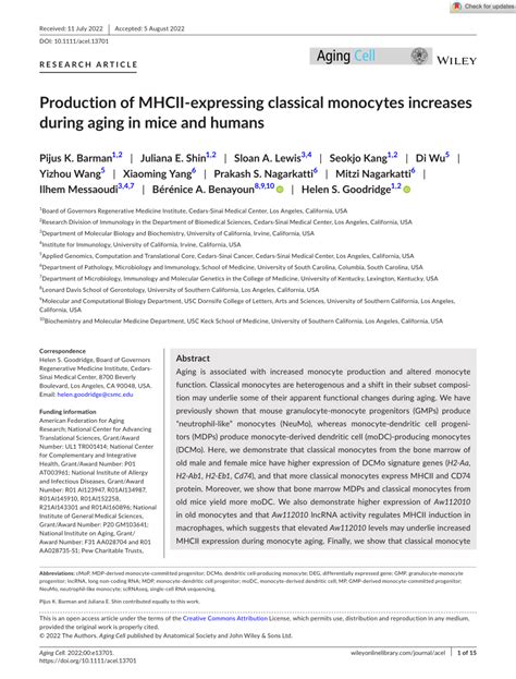 Pdf Production Of Mhcii ‐expressing Classical Monocytes Increases