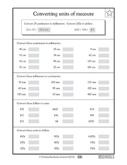 Converting Units Of Measure 5th Grade Math Worksheet Greatschools