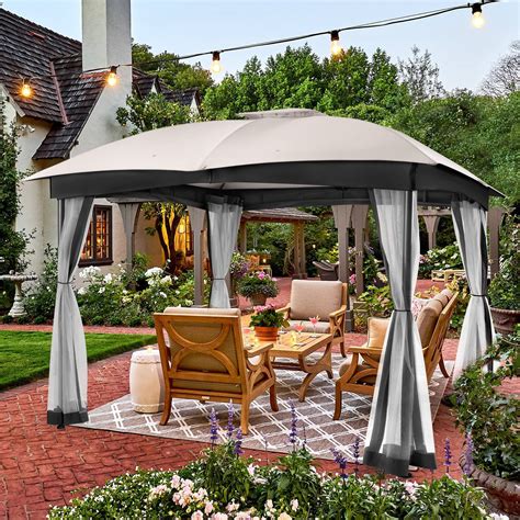 Gazebo For Patio Fab Based 10x12 Gazebo Double Vent Canopy Gazebo