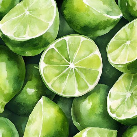 Lime Pattern Watercolor Stock Illustration Illustration Of Slice