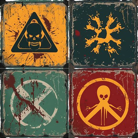 Premium Photo Design Of Mutant Mutation Alert Sign Hazard Sign With A