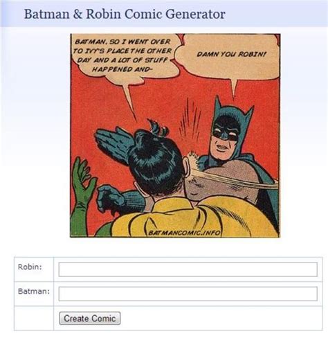 Batman Robin Comic Generator