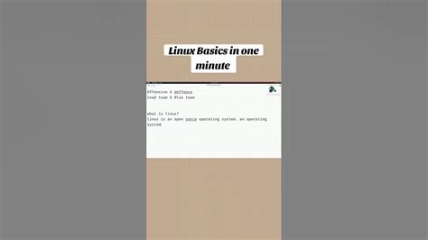 Linux Basics In One Minute Kalilinux Linux Linuxbasics Cybersecurity Cyberhack Bitcops