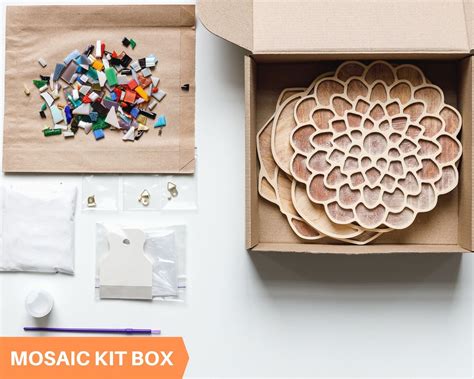 Diy Kit For Adults Mosaic Kit For Beginners Wooden Flowers Etsy