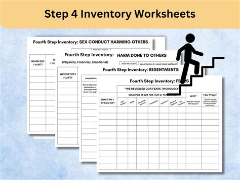 Step 4 Inventory Worksheets Addiction Recovery Self Help Worksheet 12