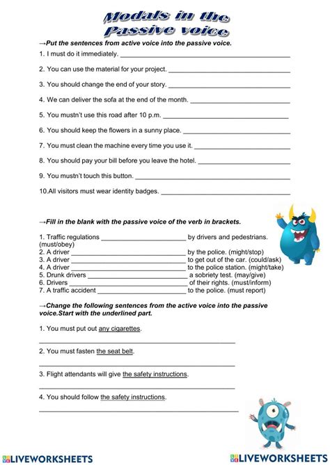 Passive Voice With Modals Interactive Worksheet In 2025 Active And