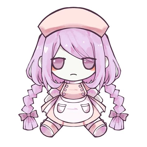 Sam Sillylinariafan Funamusea Highres 1girl Apron Blush Stickers