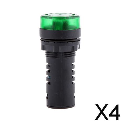 Lámpara De Señal Indicadora De Alarma De Flash 4xled Con Zumbador Ad16 22sm 12v Verde Walmart
