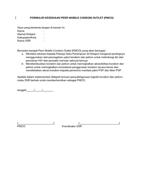 Forrm Kesediaan Menjadi Pmco Pdf