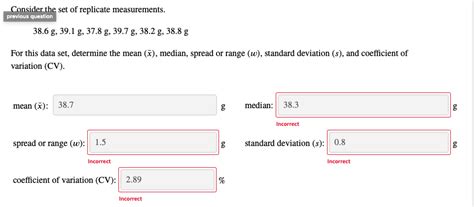 solved consider the set of replicate measurements previous