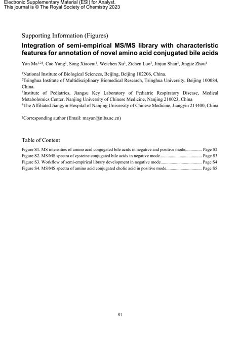 Pdf Integration Of Semi Empirical Msms Library With Characteristic
