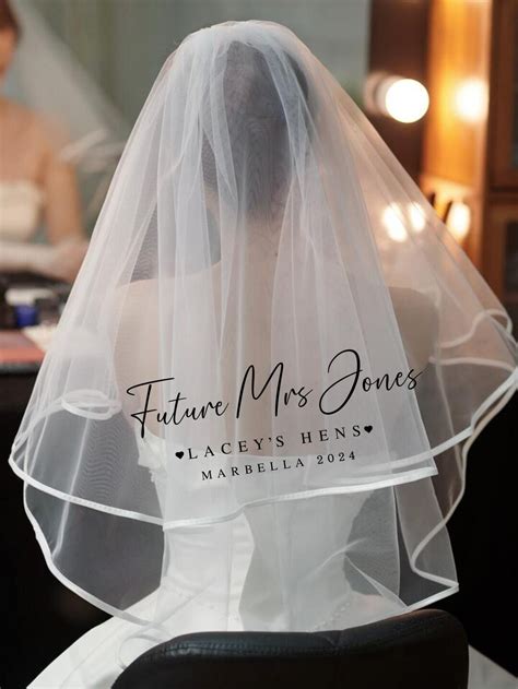 Personalised Future Mrs Hen Party Veil Hen Do Veil Wedding Bride To