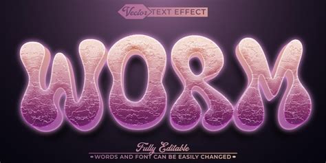 Premium Vector Worm Vector Editable Text Effect Template