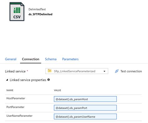azure sftp connection customization parameterization stack overflow